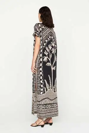 MARIE OLIVER Printed Oliver Kaftan - Onyx Tree