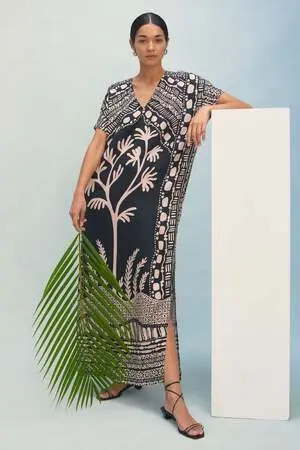 MARIE OLIVER Printed Oliver Kaftan - Onyx Tree