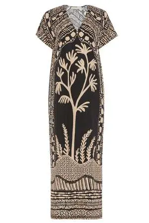 MARIE OLIVER Printed Oliver Kaftan - Onyx Tree