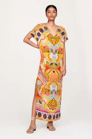 MARIE OLIVER Printed Oliver Kaftan - Tango Mosaic