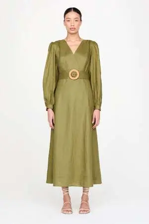MARIE OLIVER Evelle Fit-and-flare Faux Wrap Dress