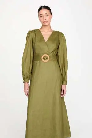 MARIE OLIVER Evelle Fit-and-flare Faux Wrap Dress