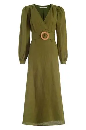 MARIE OLIVER Evelle Fit-and-flare Faux Wrap Dress