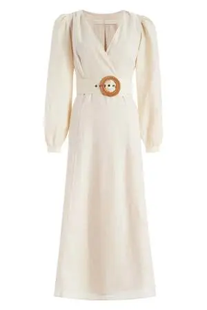 MARIE OLIVER Evelle Linen Wrap Dress