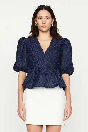 MARIE OLIVER Everly Embroidered Organza Top