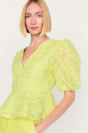 MARIE OLIVER Everly Embroidered Organza Top