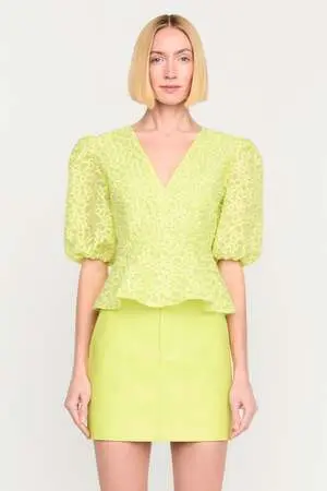 MARIE OLIVER Everly Embroidered Organza Top