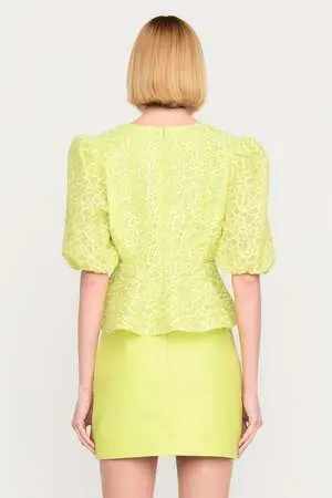 MARIE OLIVER Everly Embroidered Organza Top