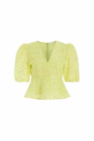 MARIE OLIVER Everly Embroidered Organza Top