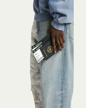 Balenciaga Passport Zip Wallet With Strap