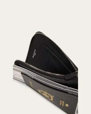 Balenciaga Passport Zip Wallet With Strap