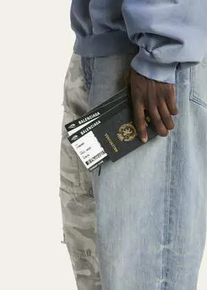 Balenciaga Passport Zip Wallet With Strap