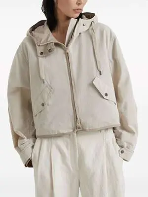Brunello Cucinelli Hooded Cotton-blend Jacket