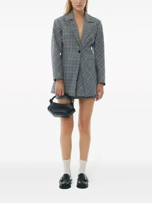 GANNI Check Mix Single-breasted Blazer