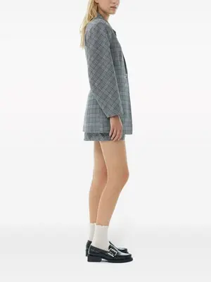 GANNI Check Mix Single-breasted Blazer