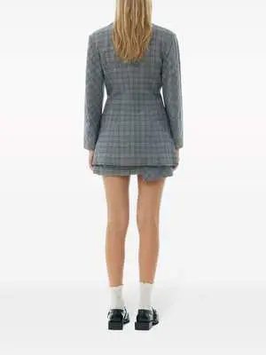 GANNI Check Mix Single-breasted Blazer