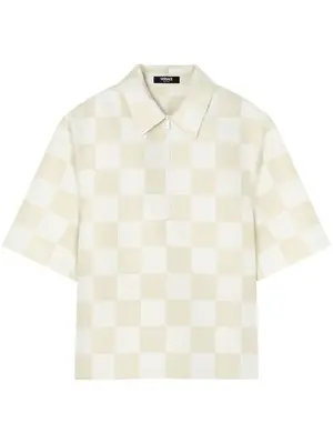Versace Checked Zip-up Top