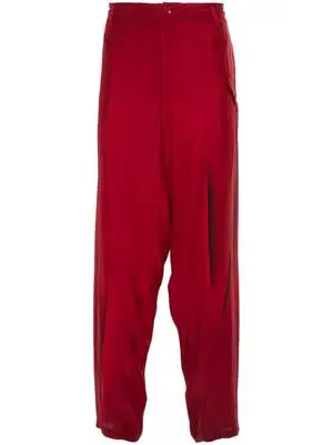 Yohji Yamamoto Abstract-print Silk Trousers