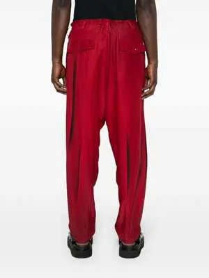 Yohji Yamamoto Abstract-print Silk Trousers
