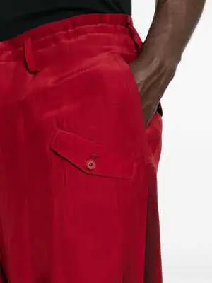 Yohji Yamamoto Abstract-print Silk Trousers