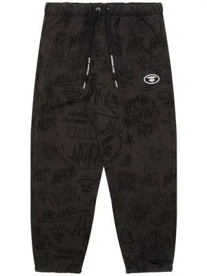 AAPE BY *A BATHING APE Graffiti-print Track Pants - Brown
