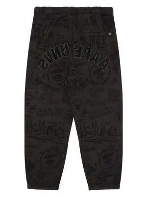 AAPE BY *A BATHING APE Graffiti-print Track Pants - Brown