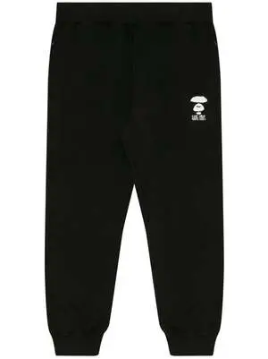 AAPE BY *A BATHING APE Moonface Embroidered Track Pants - Black