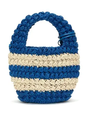 JW Anderson Anchor Striped Crochet Clutch Bag - Blue
