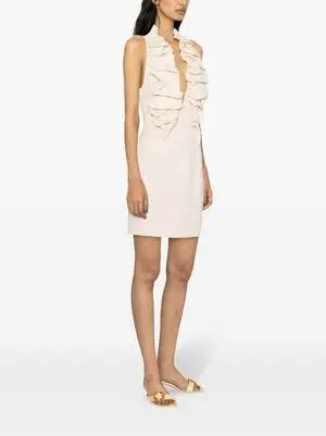 GENNY Ruffle-trim Crinkled Minidress