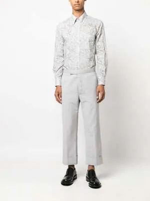 Thom Browne Printed Cotton Shirt - Grey