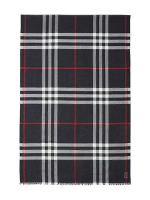 Burberry Check Wool-silk Scarf - Black