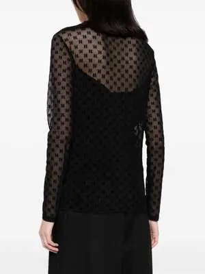 Karl Lagerfeld Monogram-mesh T-shirt