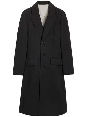 Ami Single-breasted Virgin-wool Coat - Black