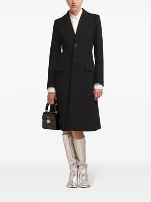 Ami Single-breasted Virgin-wool Coat - Black