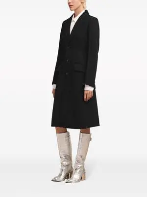 Ami Single-breasted Virgin-wool Coat - Black