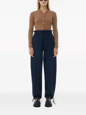 GANNI Elasticated-waist Trousers - Blue