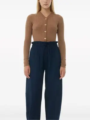 GANNI Elasticated-waist Trousers - Blue