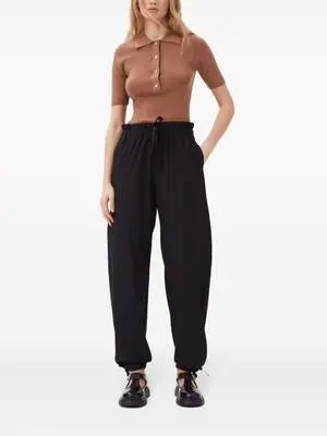 GANNI Drawstring-waist Trousers - Black