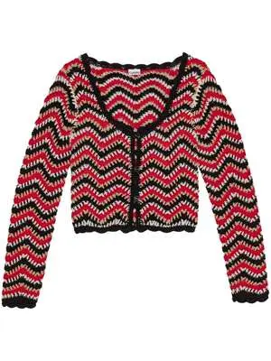 GANNI Cropped Crochet Cardigan