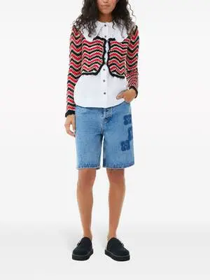 GANNI Cropped Crochet Cardigan