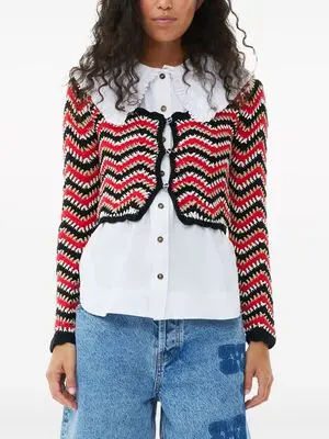 GANNI Cropped Crochet Cardigan