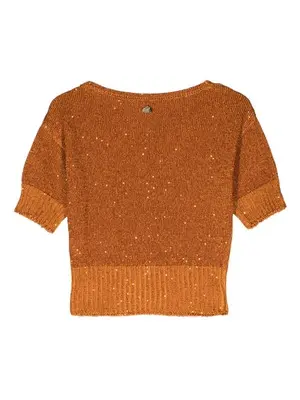 GENNY Sequined V-neck Top