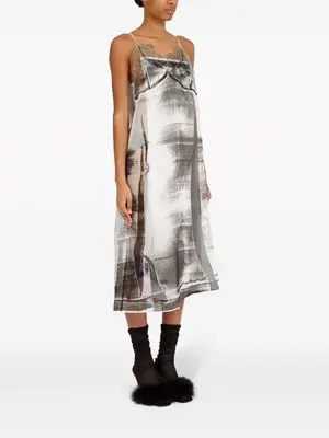 MAISON MARGIELA Freeze-frame Silk Midi Dress - Grey