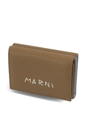 Marni Leather Trifold Wallet With Mending-embroidery