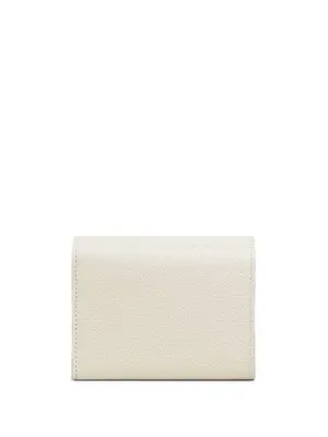 Marni Leather Trifold Wallet With Mending-embroidery - White