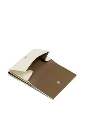 Marni Leather Trifold Wallet With Mending-embroidery - White