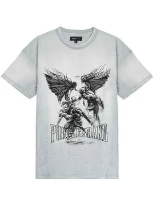 PURPLE BRAND Graphic-print Inside-out T-shirt - Grey