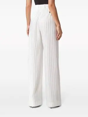 Philipp Plein Pinstriped Wide Leg Trousers - White