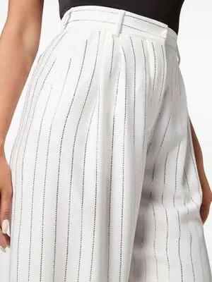 Philipp Plein Pinstriped Wide Leg Trousers - White