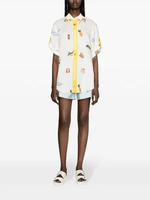 ALEMAIS Marlin Embroidered Flax Shirt